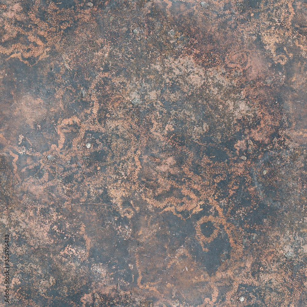 Red, rusty stone granite with stains under the iron. Seamless texture ...