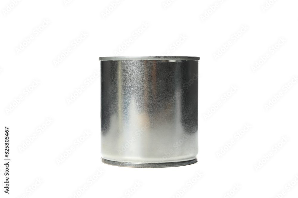 Blank metal can isolated on white background Stock Photo | Adobe Stock