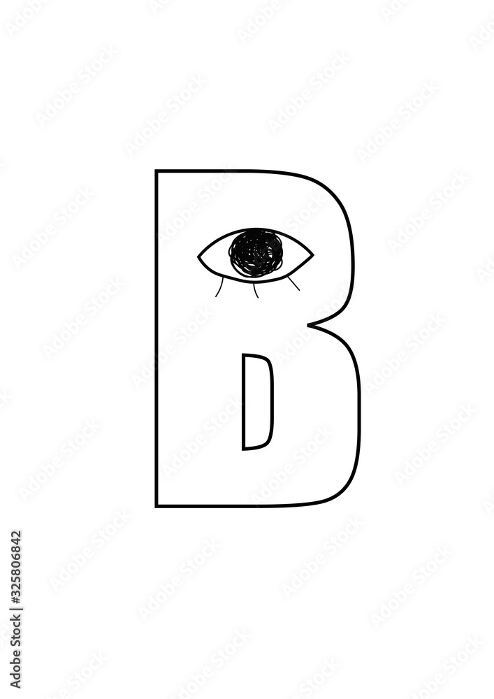 Cartoon style alphabet letter B Stock Illustration | Adobe Stock