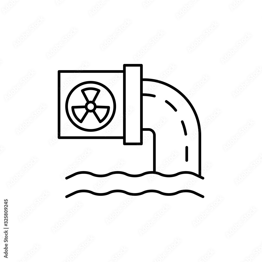Radiation symbol, water, pollution icon. Simple line, outline vector ...