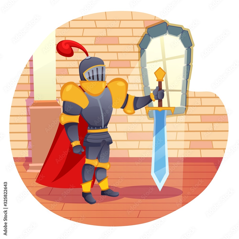 Vetor de Noble Knight in Shining Armor with Heavy Same Height As Him ...