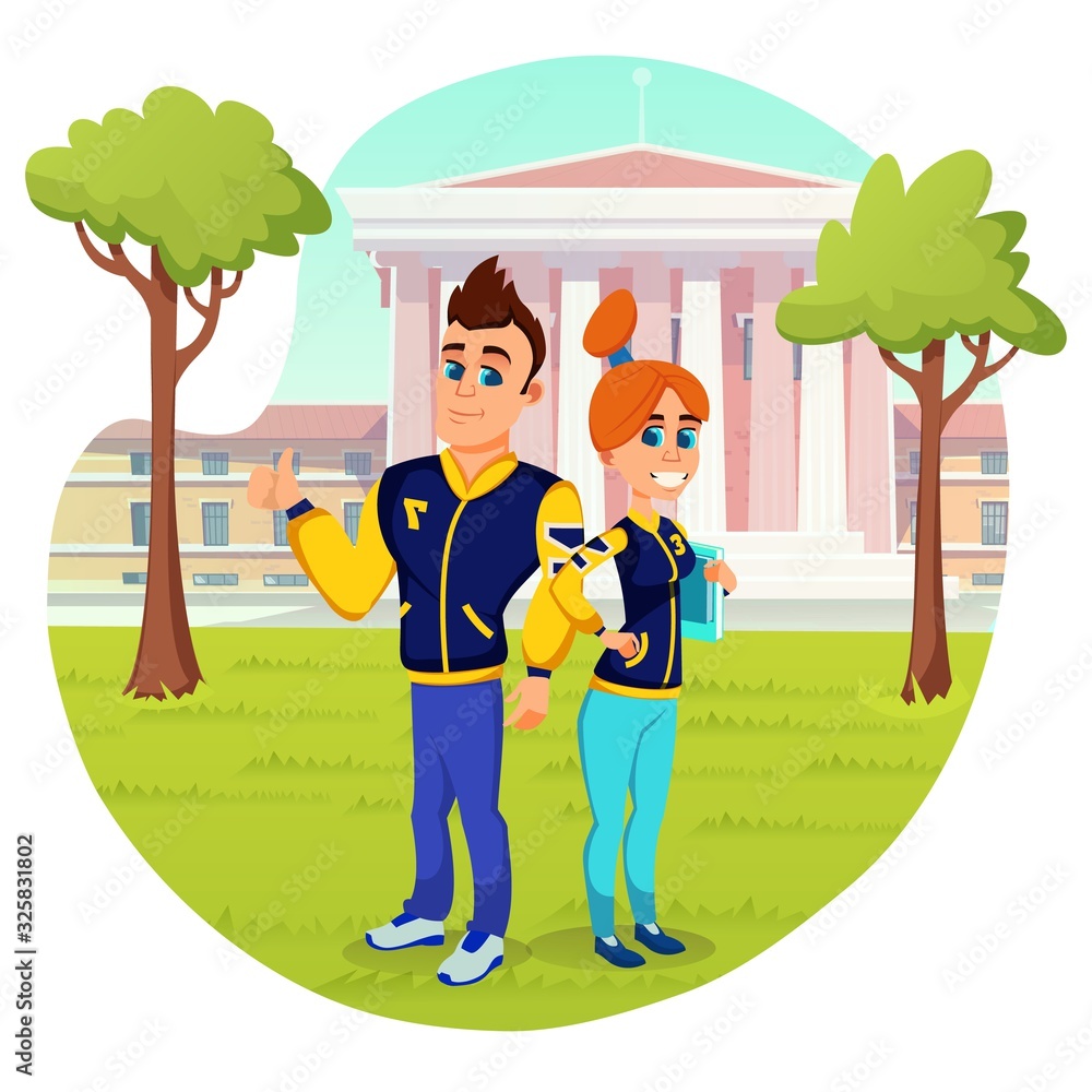 Young Positive Boy and Girl, Members Students Honor Society, Wearing ...