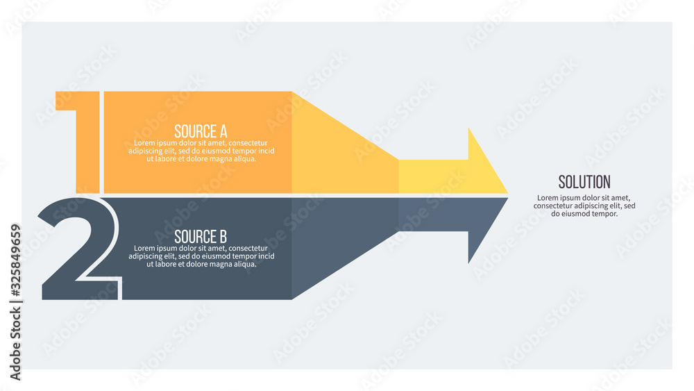 Business infographic. Arrow chart with 2 options. Vector template ...