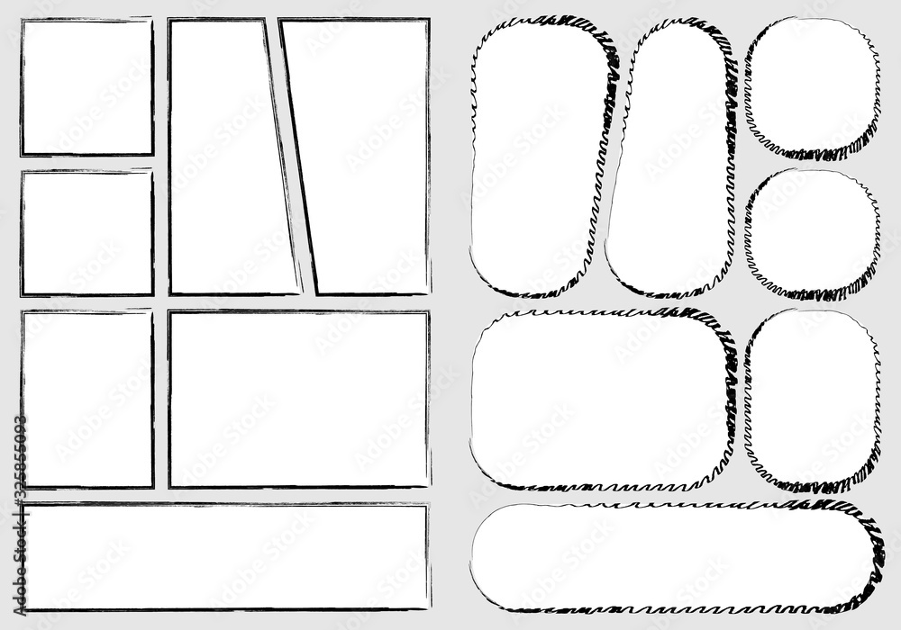 manga set storyboard layout template for rapidly create the comic book ...