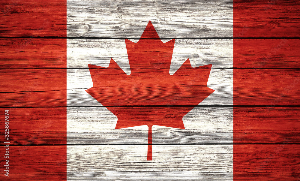 Canadian flag wooden plank background Stock Photo | Adobe Stock