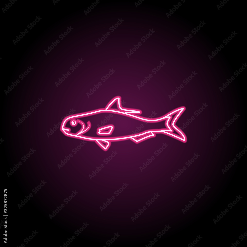 Gizzard shad neon icon. Simple thin line, outline vector of fish icons ...