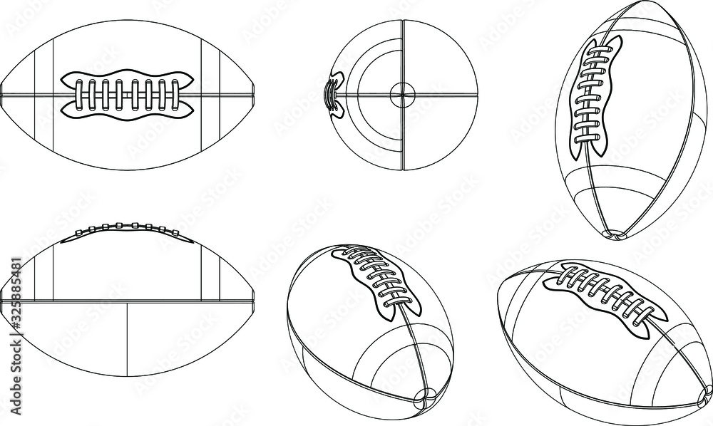 American Football Line Vector. The Third Angle figure and Isometric ...