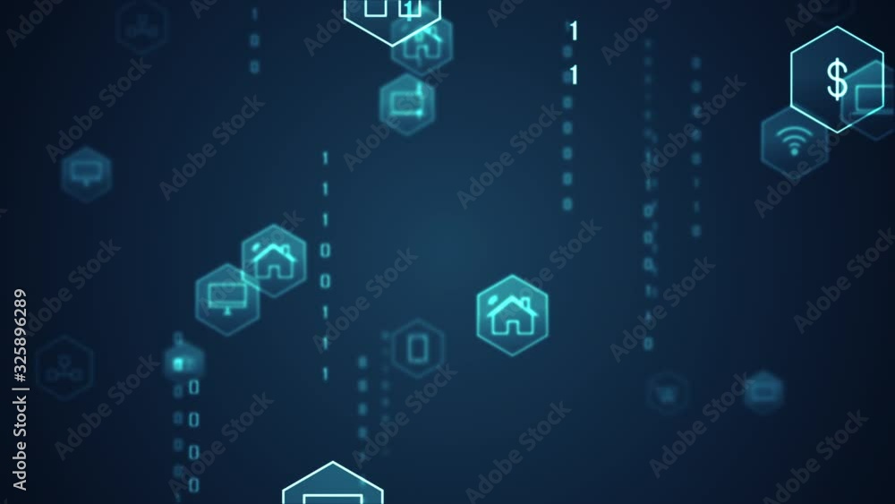 Technology Internet of things (IoT) and networking concept.Abstract ...