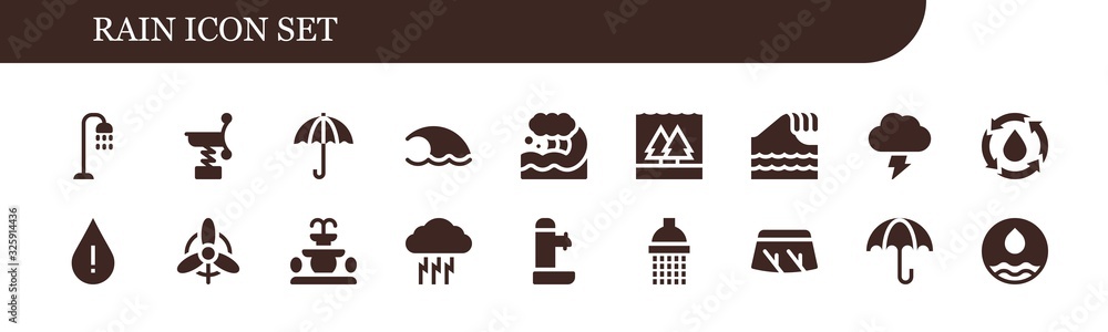 rain icon set Stock Vector | Adobe Stock