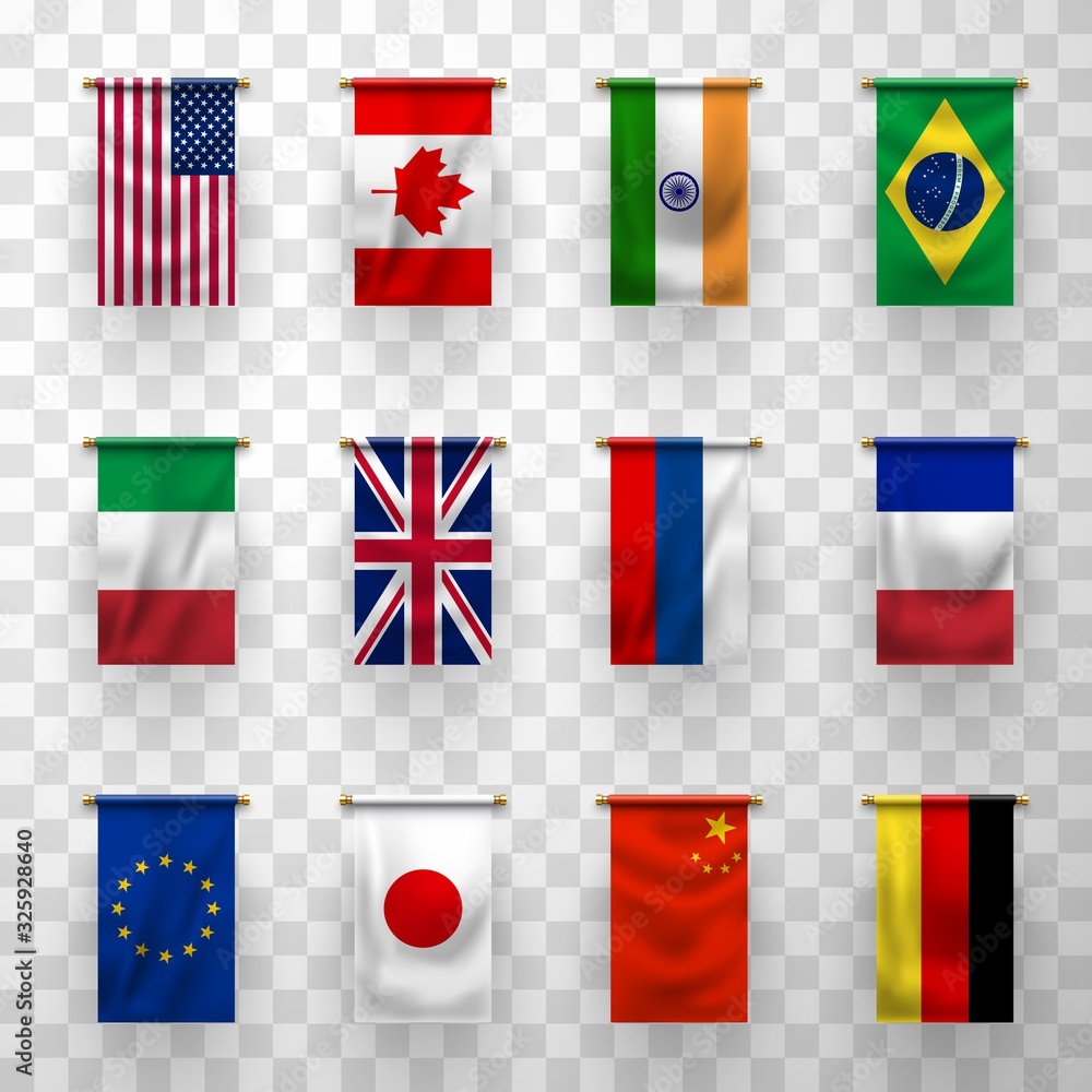 Flags of countries, 3d vector banners. National flags of Germany ...