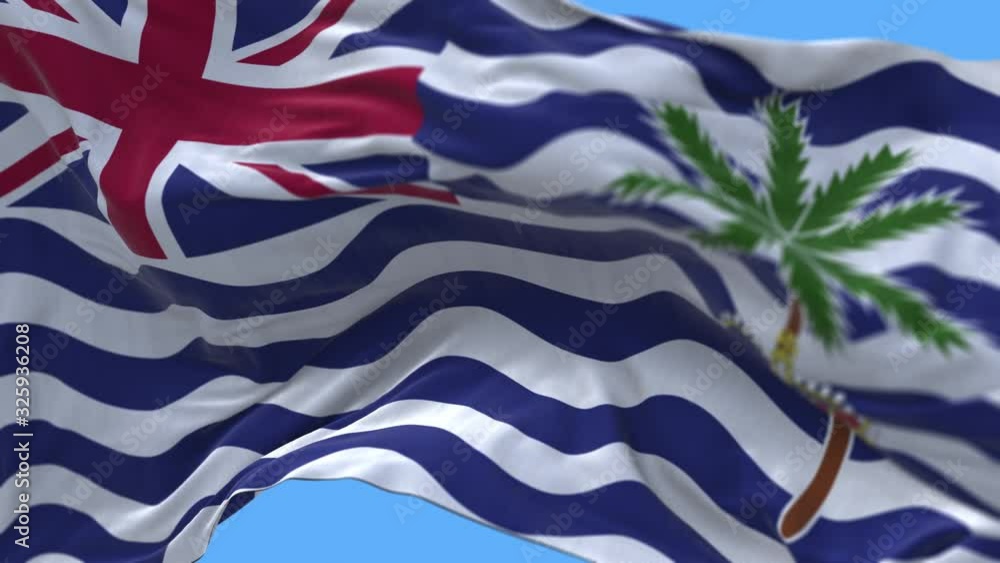4k British Indian Ocean Territory BIOT National flag slow seamless ...
