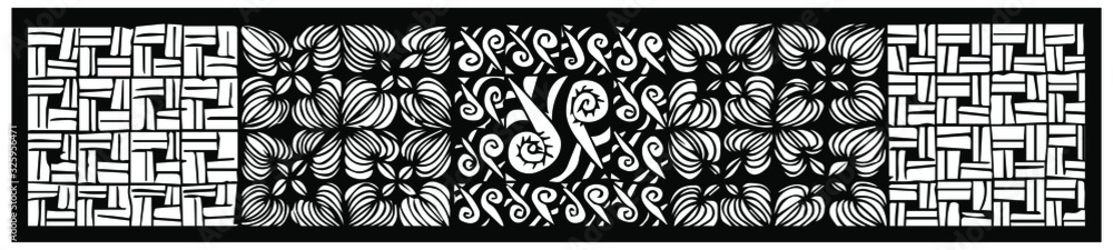 Squares with various patterns inside. Tile with illustrations. Doodle ...