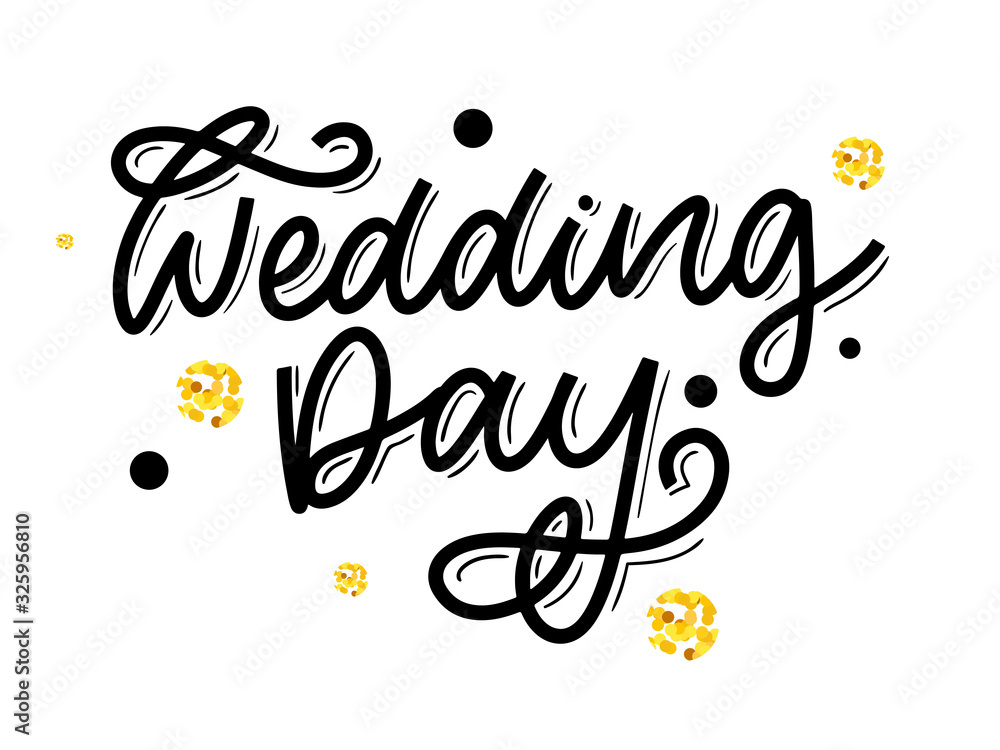 wedding hand lettering sign calligraphy text brush slogan Stock Vector ...