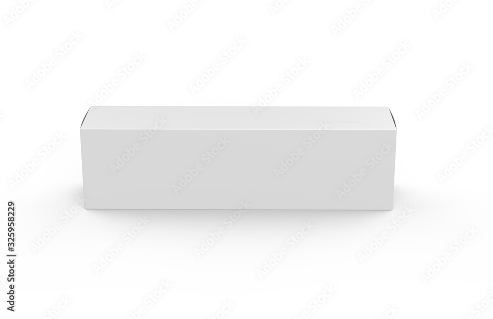 Tall white paper box mock up template on isolated white background, 3d ...