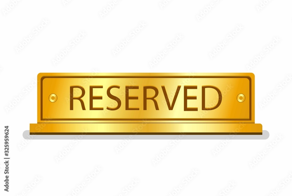 Gold reserved sign symbol realistic illustration vector isolated in ...