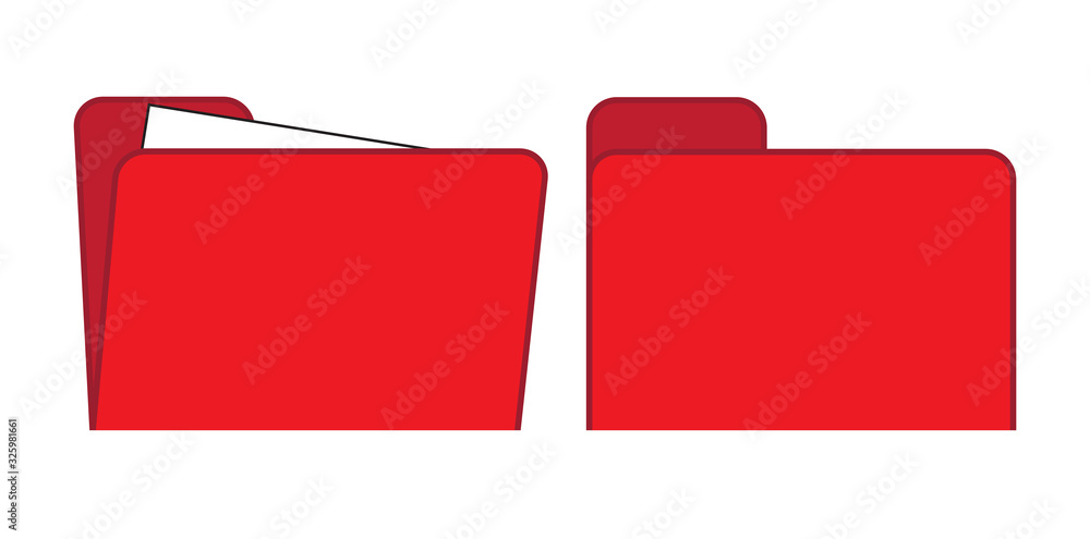 Computer Folder Icon In Red Stock Vector | Adobe Stock