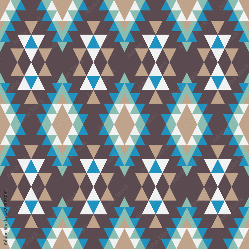 Geometric ornament of rhombuses and triangles in the native American ...