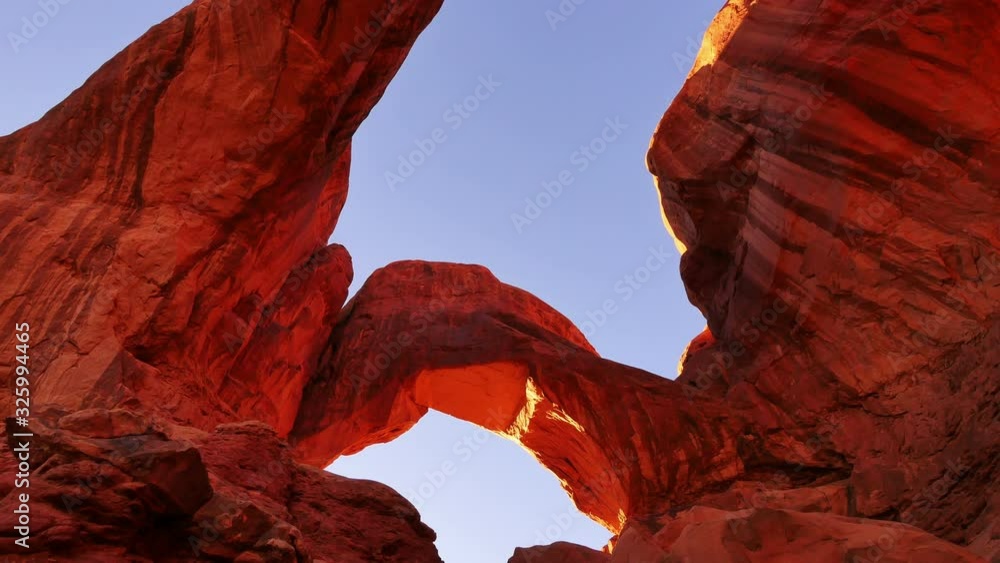 Arches National Park Tilt Down Double Arch Sunset Utah Southwest USA ...
