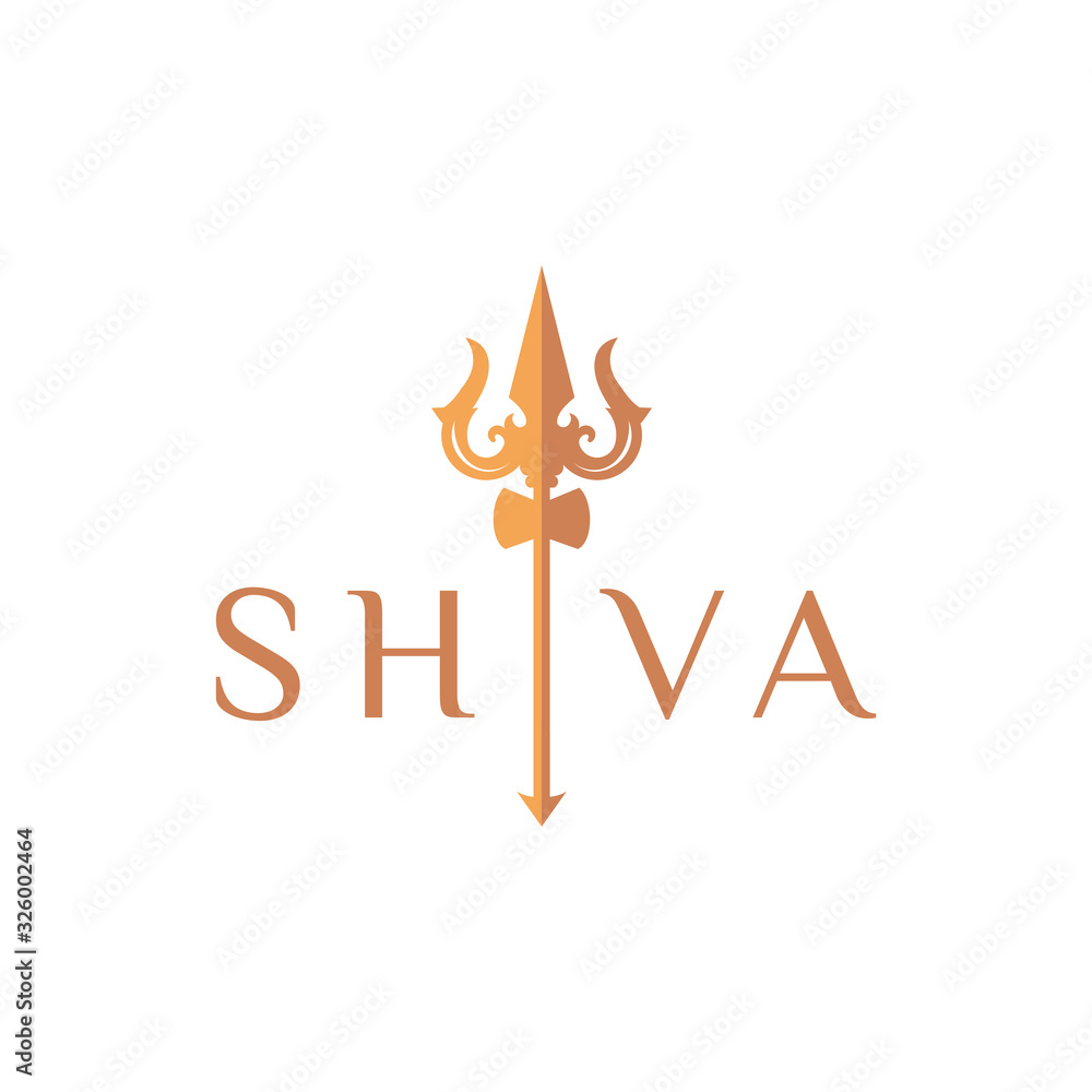 simple modern shiva design with trident logo vector idea Stock Vector ...