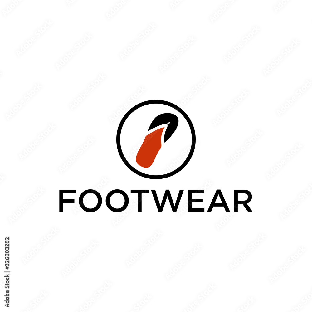 flat foot wear logo design inspiration Stock Vector | Adobe Stock