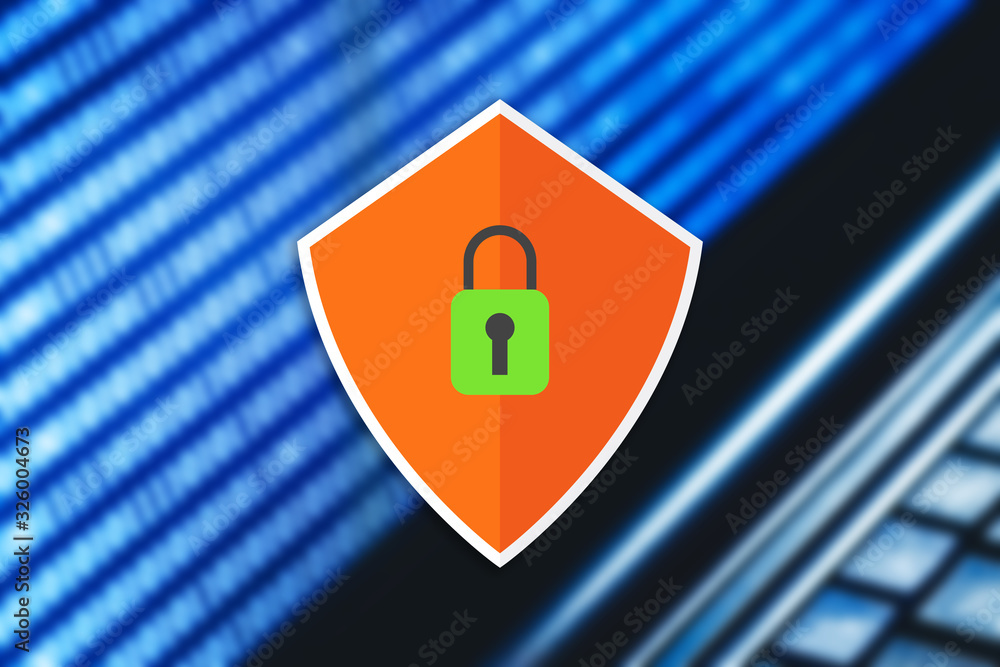 Internet security background. Lock shield icon. Safe network browsing ...
