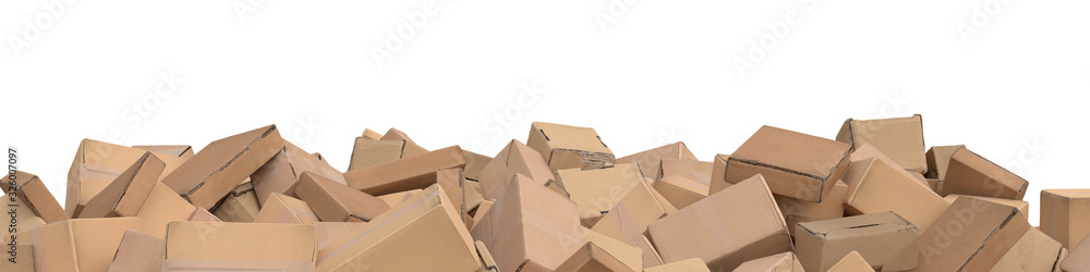 Viele Kartons vom Versandhandel als Header Hintergrund Stock Photo ...