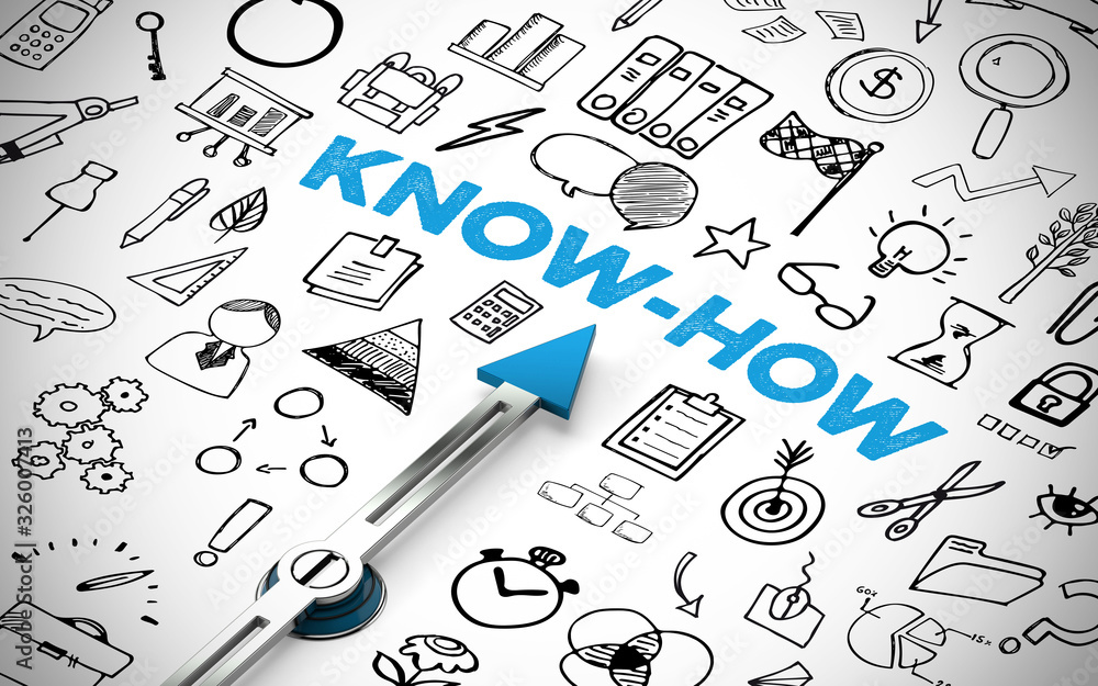 Know-How und Wissen Konzept mit Kompass Stock Illustration | Adobe Stock