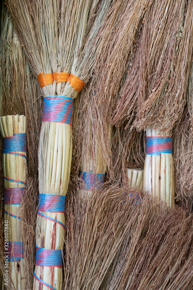 Turkish style brooms traditionally made using broom corn or sorghum at ...