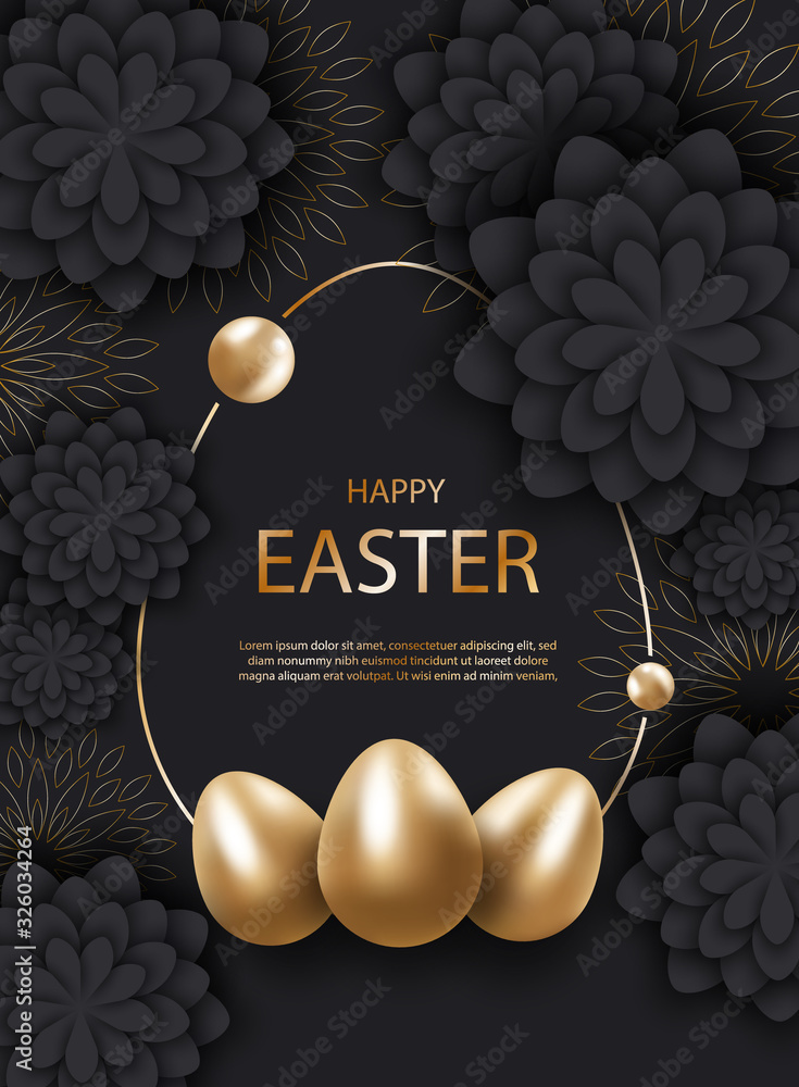 Vecteur Stock Easter dark background. Minimalist black, black texture ...