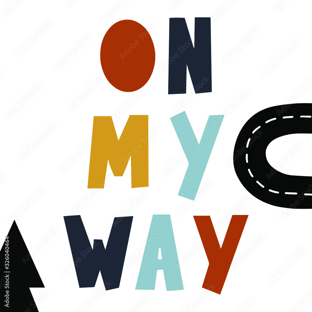 Vroom vroom lettering words with decorative elements. Phrase for kids ...