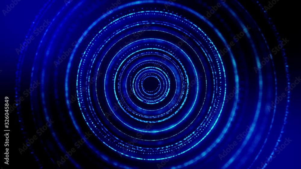 4k seamless looped science-fiction blue background with radial ...
