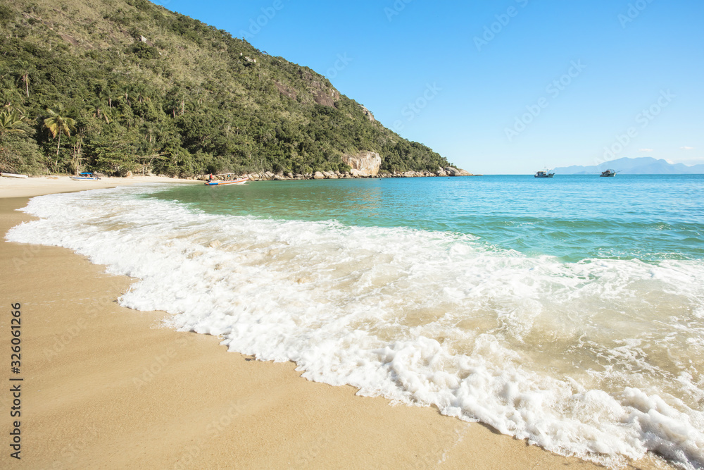 Vacation on the Meros(praia dos Meros) beach with clean sand, turquoise ...