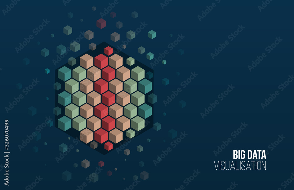 Big Data Visualization Background With Square Array Connection Structure Data Array Visual