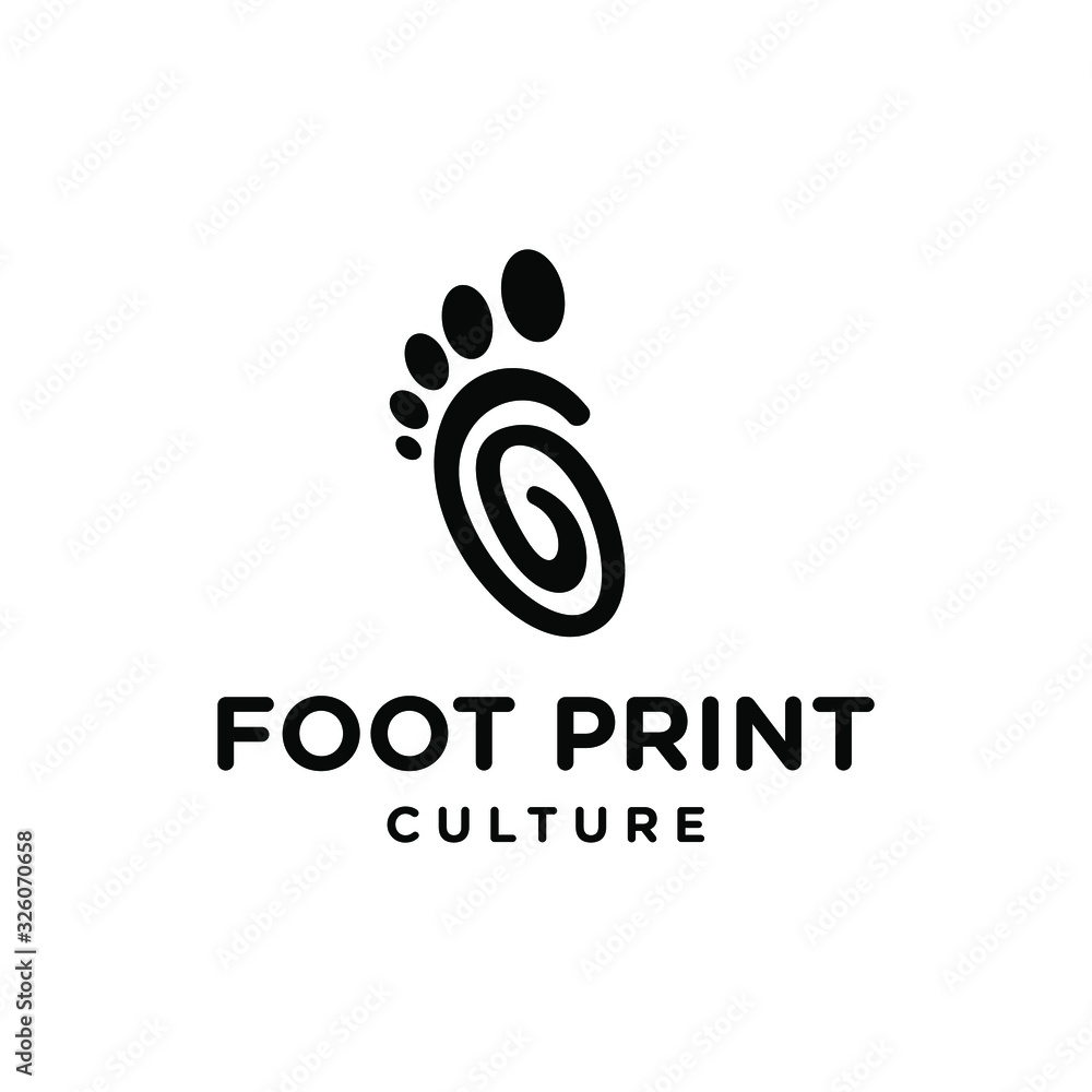 human foot print logo icon in hawaii culture ethnic style for feet care ...