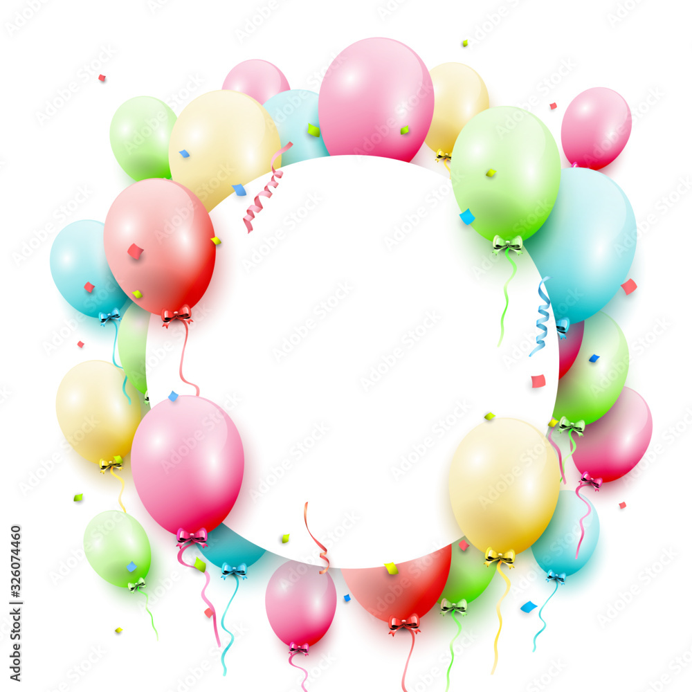 Birthday balloons template Stock Vector | Adobe Stock