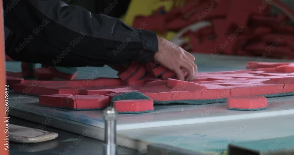 Plant for production of paralon products, stamping of sponges for ...