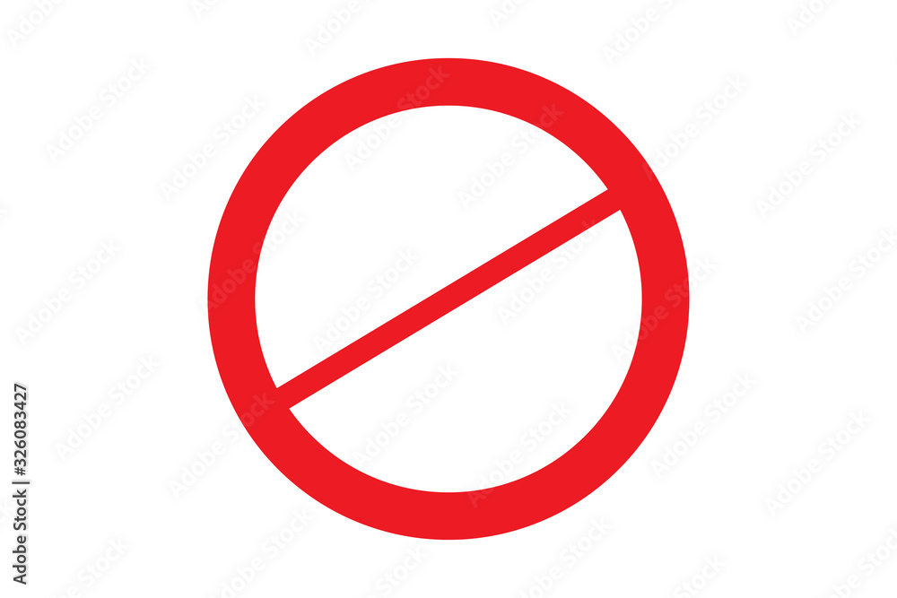 Forbidden prohibited circle with crossed red line in the middle sign ...