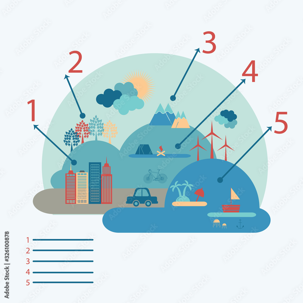 city infographics background and elements, building, road, park ...