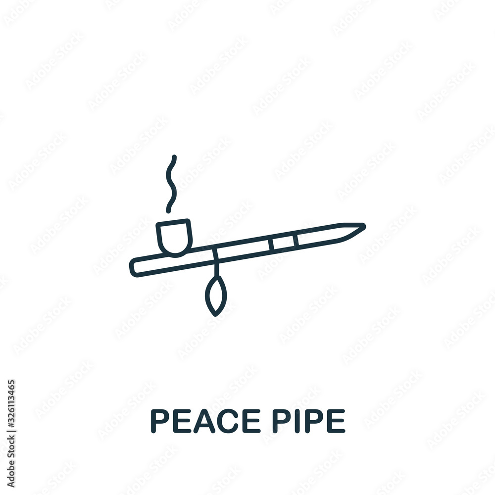 Peace Pipe icon from usa collection. Simple line Peace Pipe icon for ...