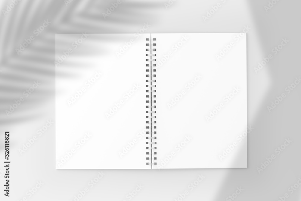 A4/A5/A6 Spiral Notebook White Blank 3D Rendered Mockup With Shadow ...