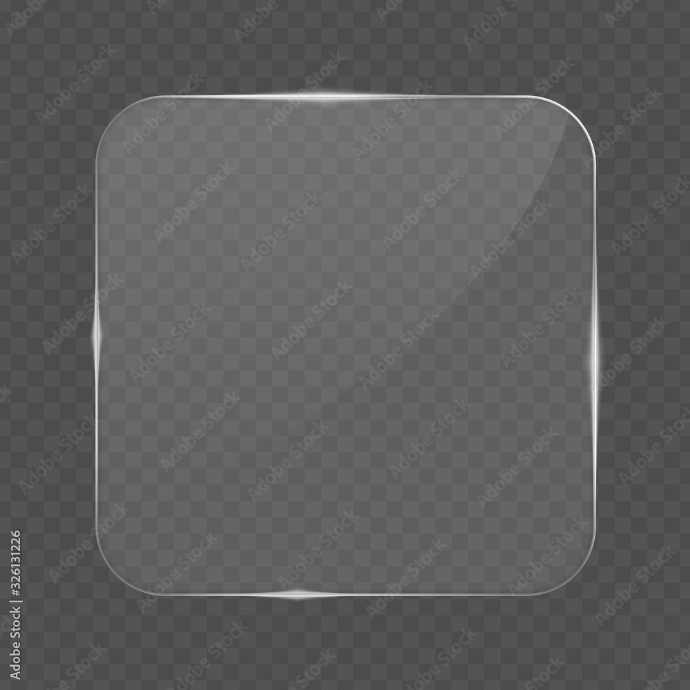 Glass frame isolated on transparent background. Realistic glass ...