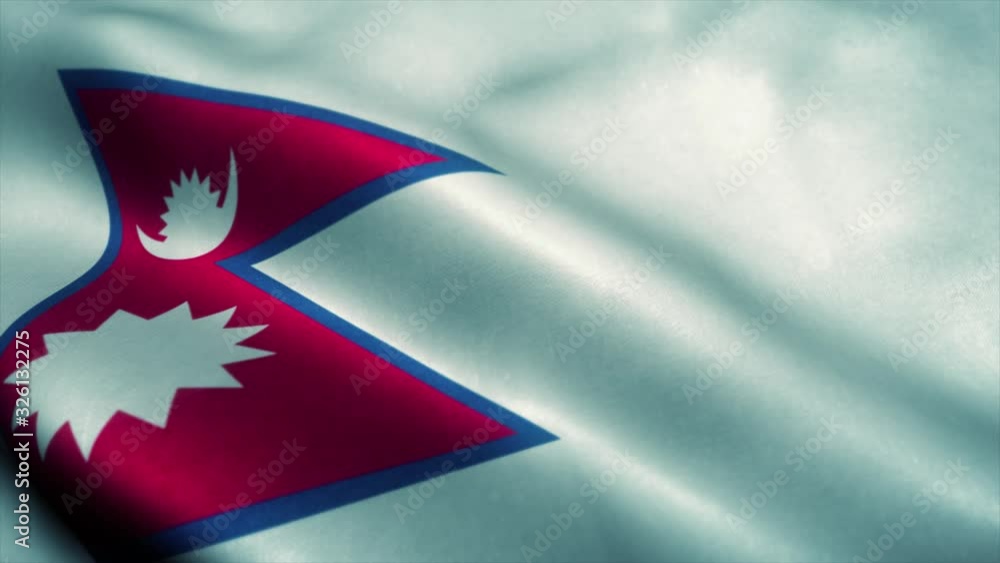 Nepal flag waving in the wind. National flag of Nepal. Sign of Nepal ...