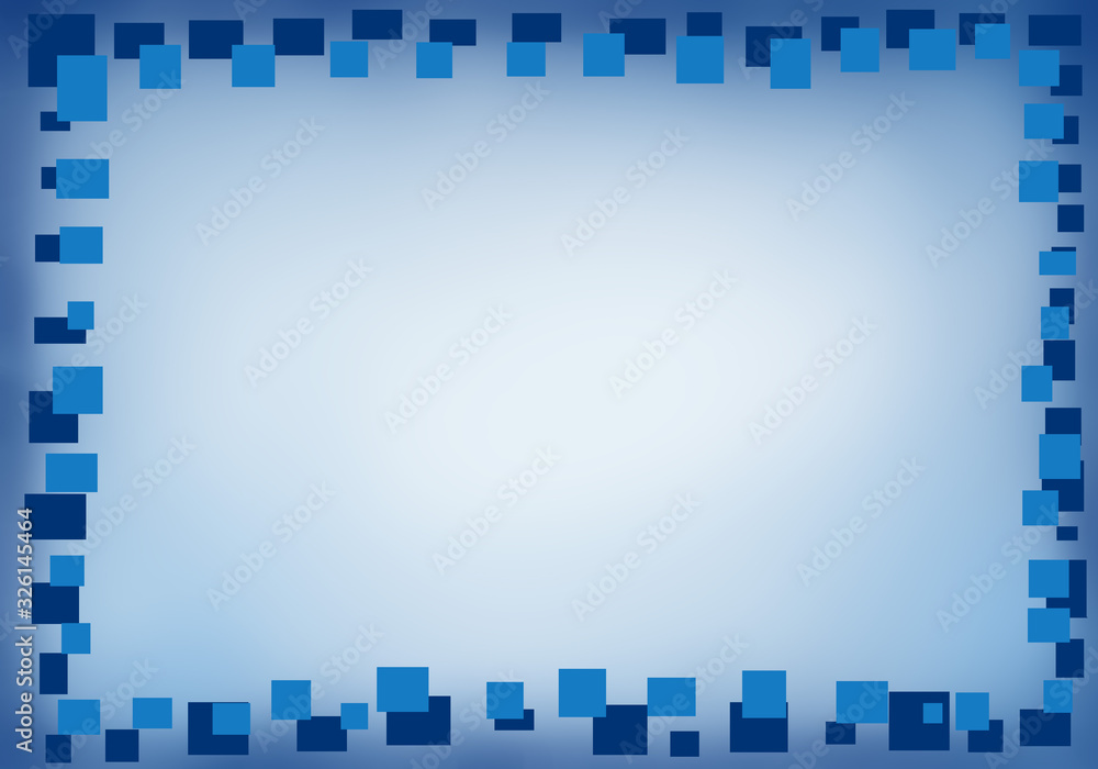 Blue gradient background with blue squares around the edges. Stock ...