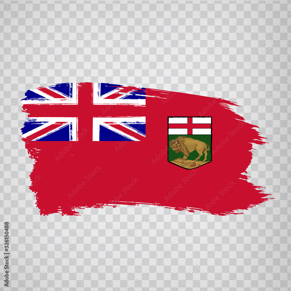 Flag of Manitoba brush strokes. Flag Manitoba Province of Canada on ...