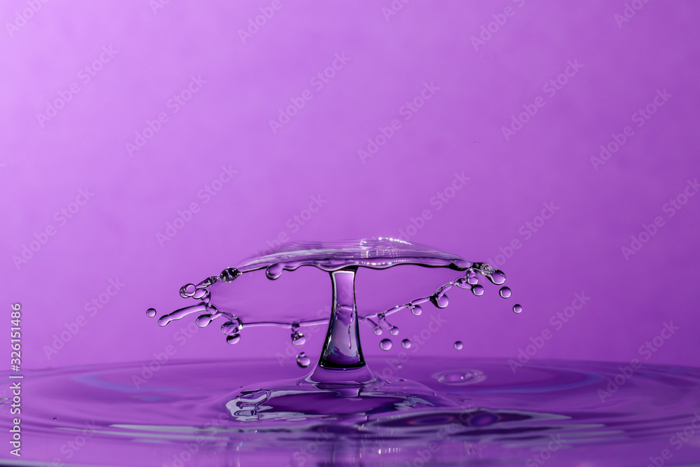 Abstract photograph of a water drop collision created with two water ...