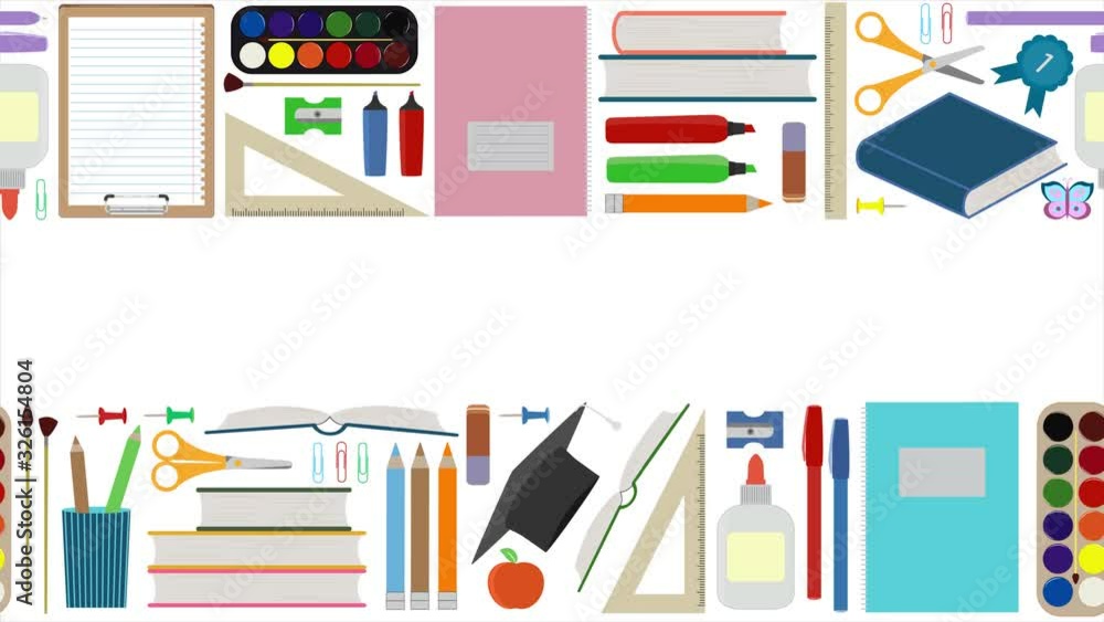 Back to school, day of knowledge, teacher's day. Seamless border with ...