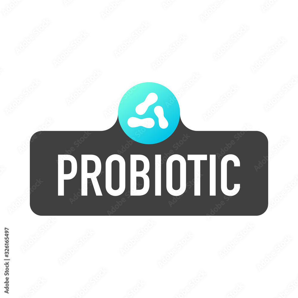 Probiotics icon. Contains probiotics badge logo. Vector illustration ...