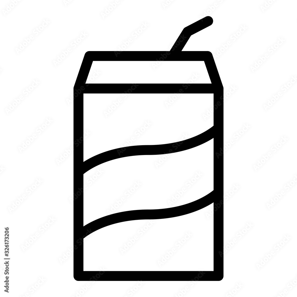 Juice box icon with straw sign. Milk box icon. Beverage, drink ...
