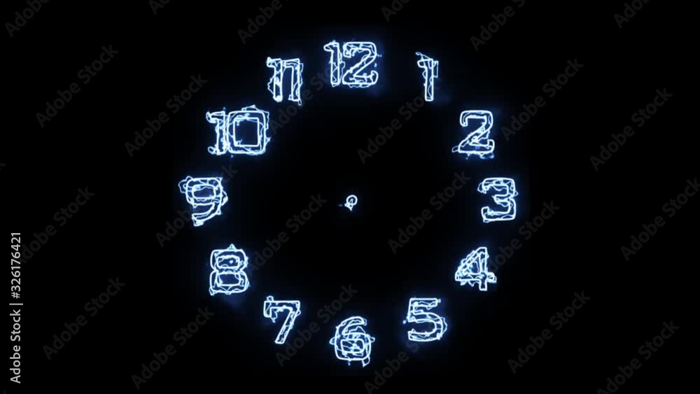 Abstract digital light clock Transience of life concept. Blue structure ...