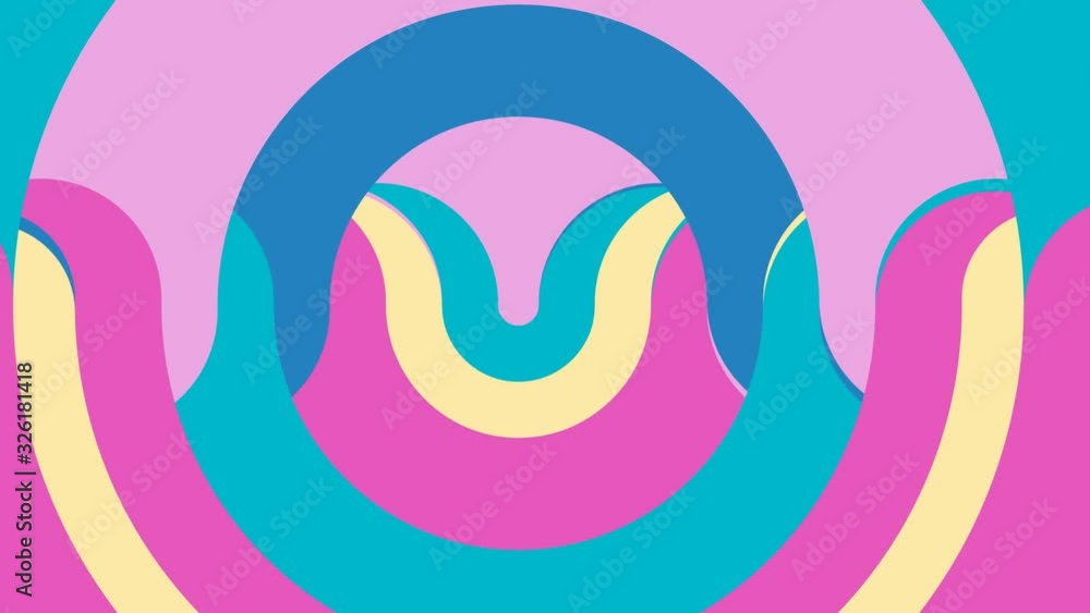 This stock motion graphics video shows the movement of colored lines in ...